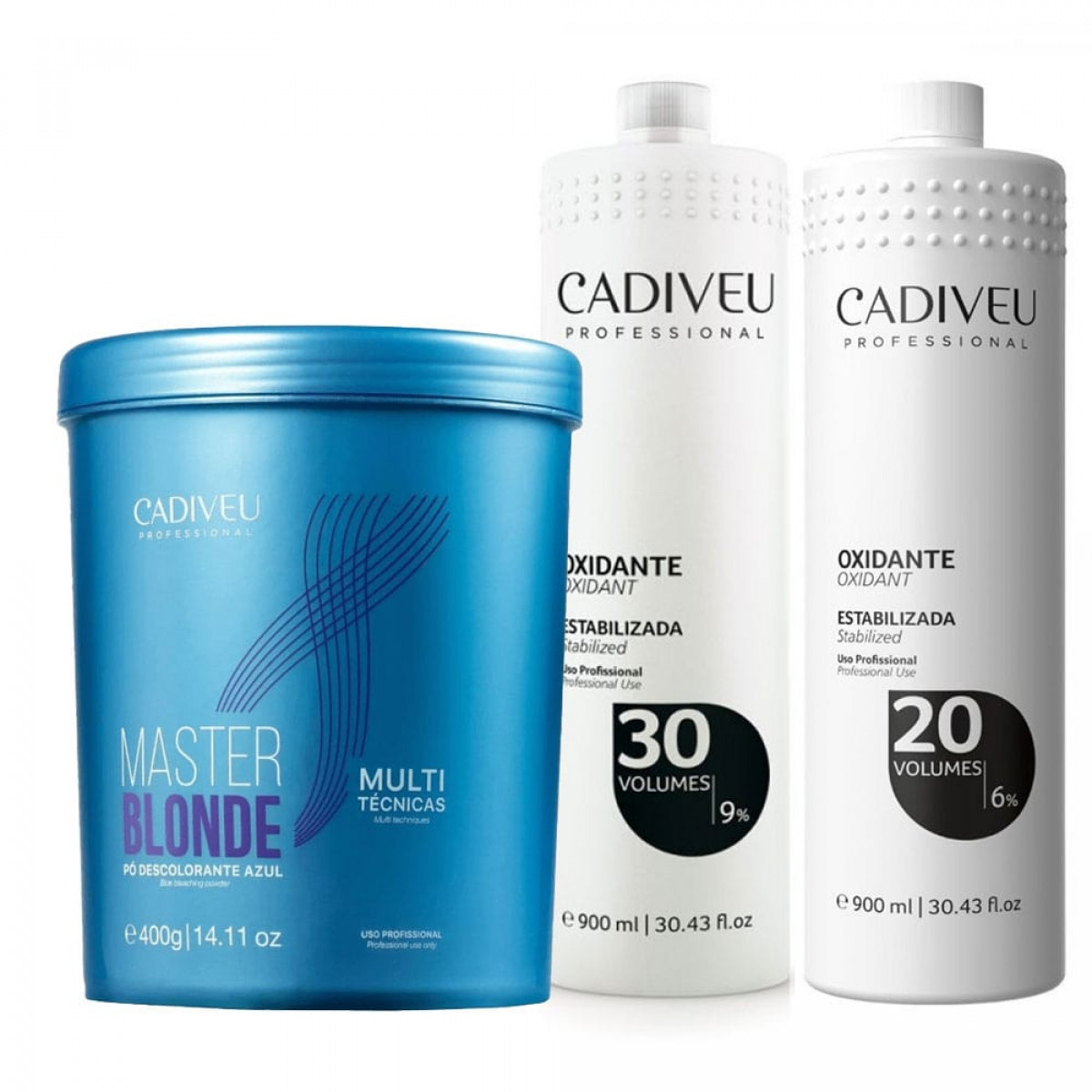 Cadiveu Master Blond Kit Descoloração Profissional Ox 20 Vol. e Ox 30 ...