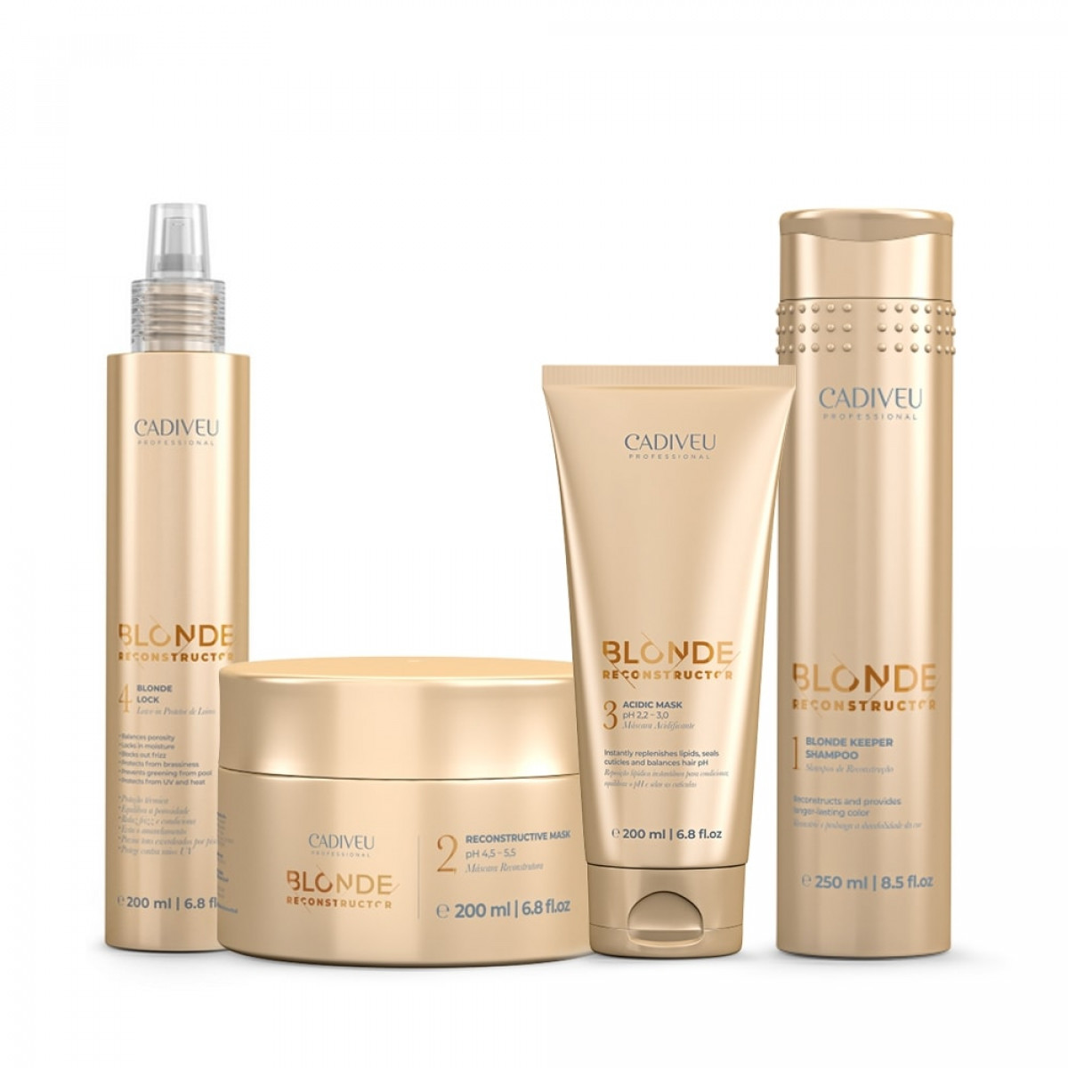 Cadiveu Blonde Reconstructor Kit Home Care (4 Produtos) | Ilha da Beleza