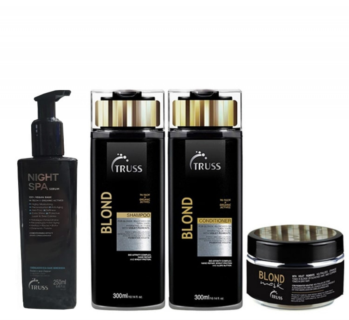Truss Kit Blond Shampoo e Condicionador 300ml + Máscara 180g + Night ...